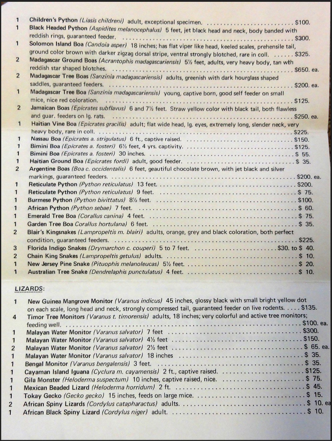 Hank_Molt_pricelist | West Indian Boas